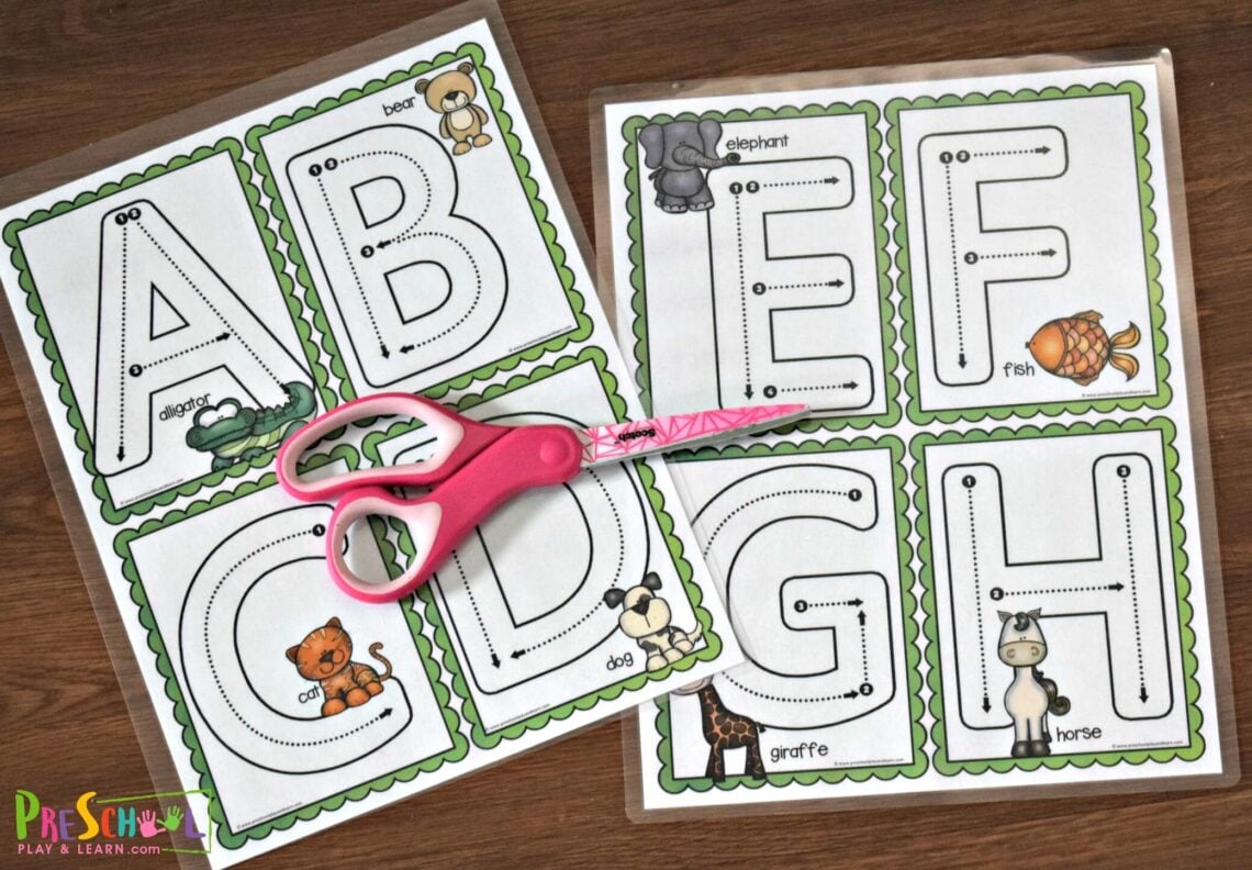 🐒 FREE Printable Animal Uppercase Tracing Alphabet Letters A-Z