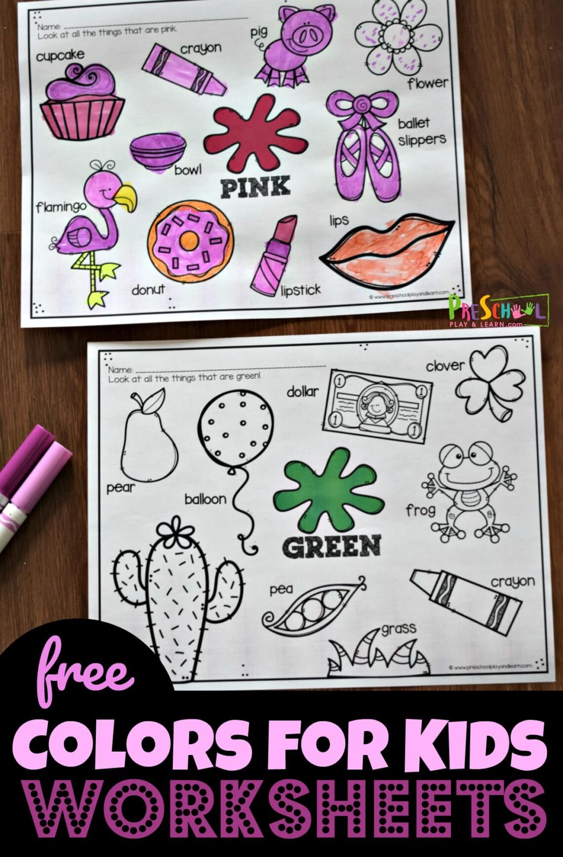 FREE Printable Color Worksheets for Kids