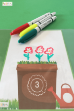 FREE Counting to 10 Flower Playdough Mats - Spring Math for Preschool