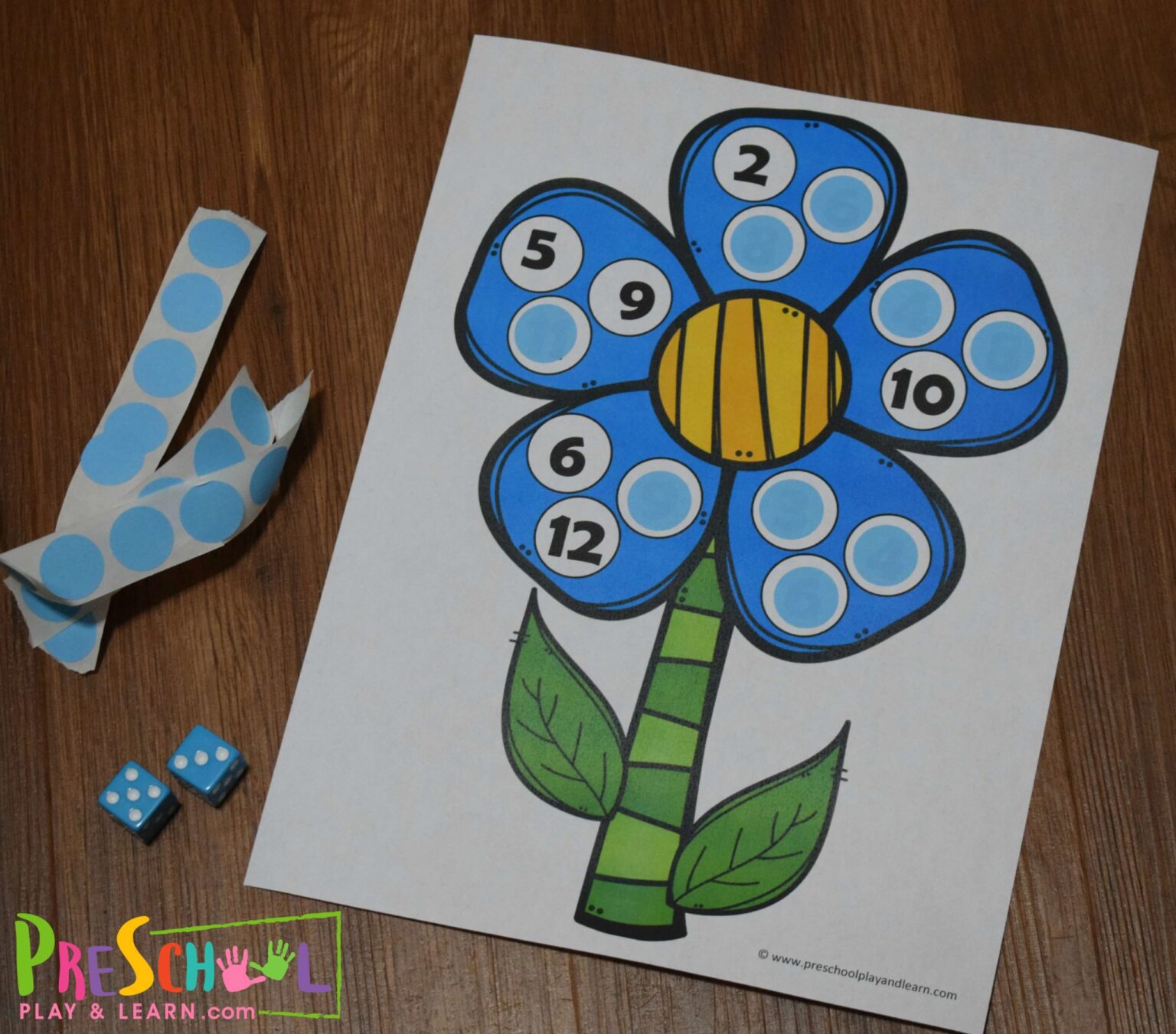 🌈 FREE Printable Fruit Loops Preschool Ten Frame Math Activity