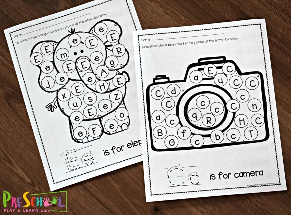 LOTS of Preschool Alphabet Printable Worksheets & Activities