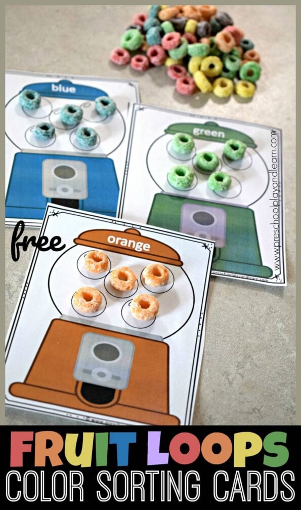 FREE Fruit Loops Color Sorting Mats Printable