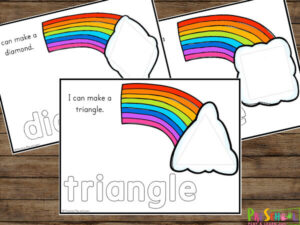 🌈 FREE Rainbow Shapes Playdough Mats Actiivty for Spring