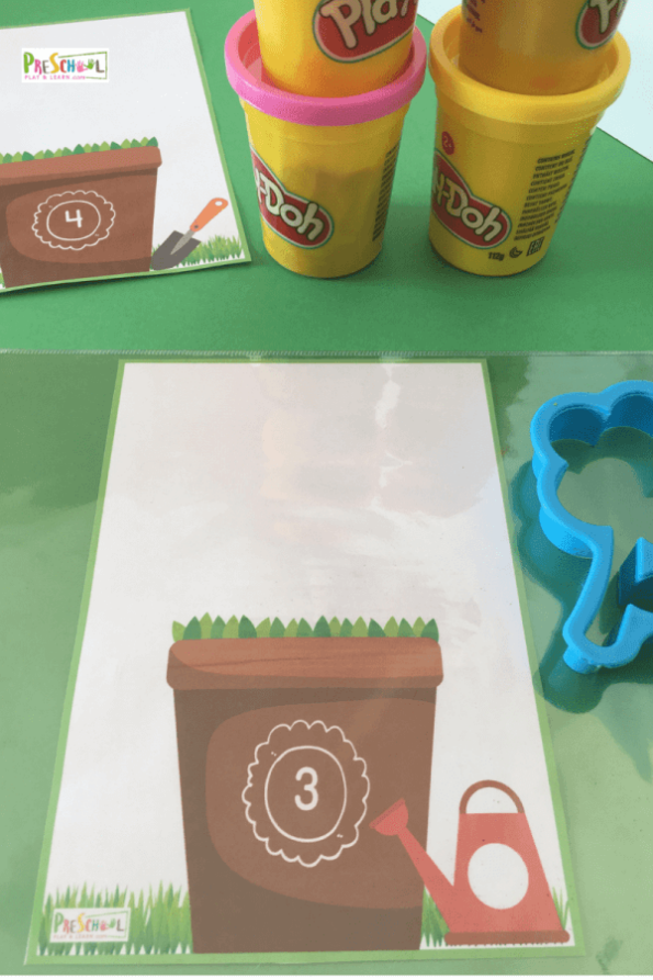 FREE Counting to 10 Flower Playdough Mats - Spring Math for Preschool
