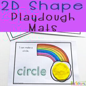 🌈 FREE Rainbow Shapes Playdough Mats Actiivty for Spring