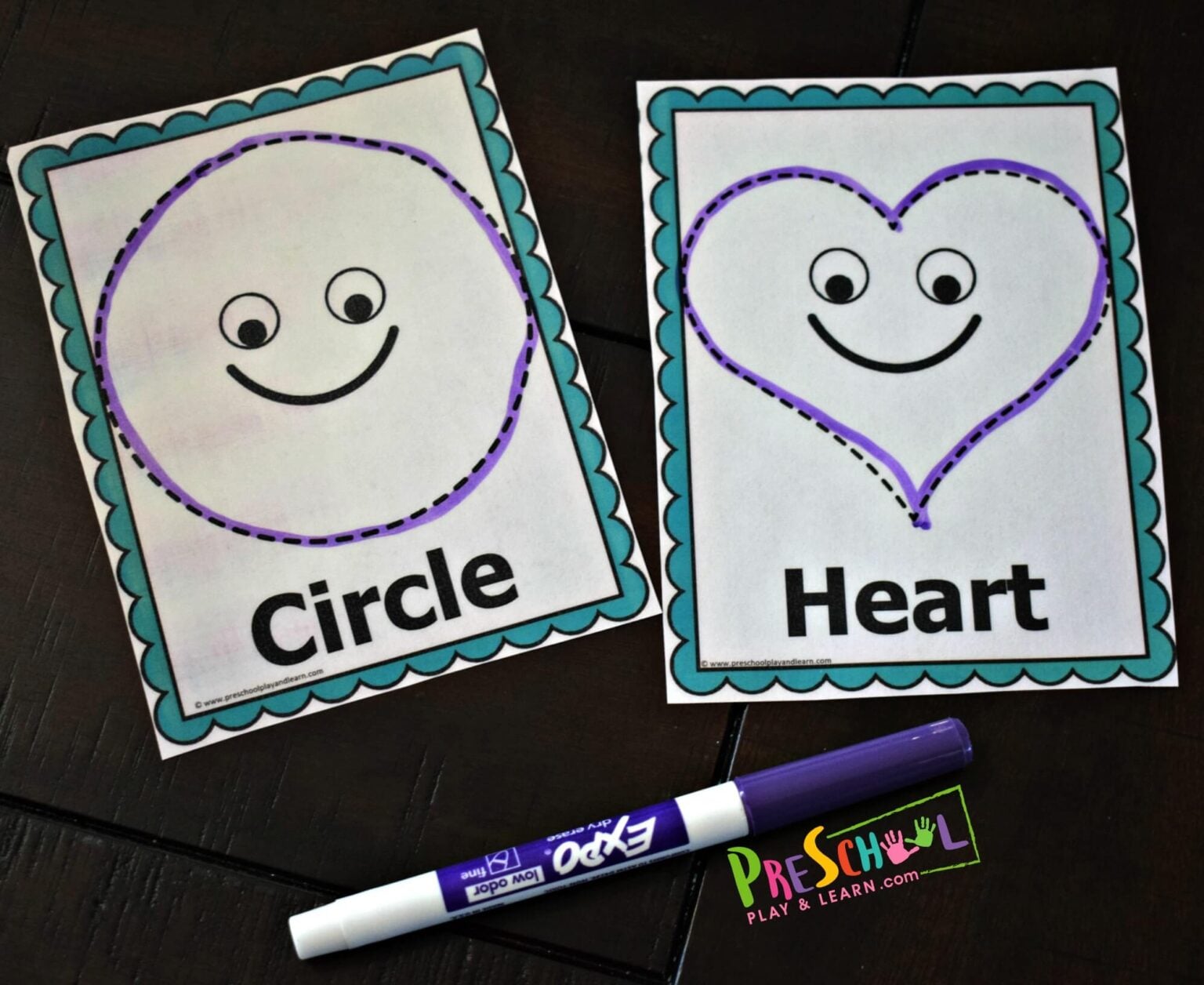 🟩 Learn Shapes for Kids - Trace & Erase FREE Shape Printables