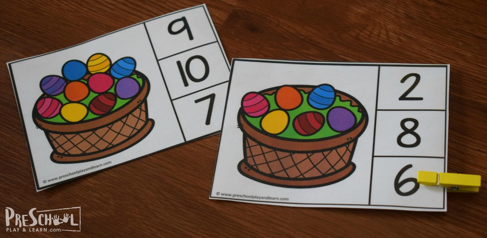 Easter Math Counting Activity for Preschoolers with Count & Clip Cards