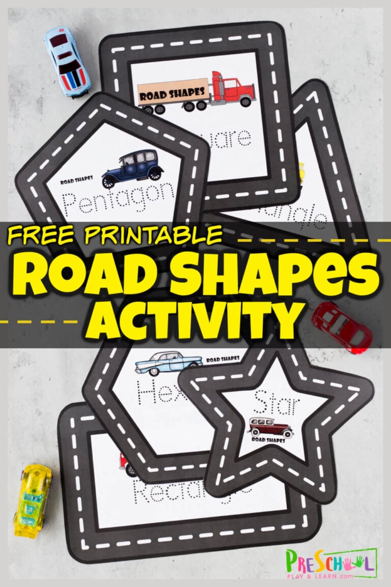 🚗 FREE Printable Road Shape Mats - Shapes Activity for Preschoolers