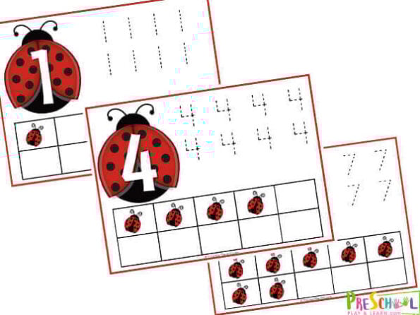 🐞FREE Printable Ladybug Counting Mats Activity for Preschoolers