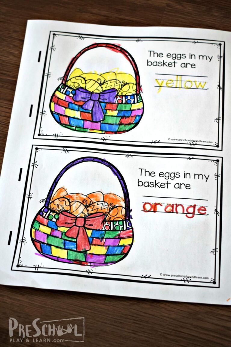 FREE Easter Printables Color Words Reader - Activity for Preschool