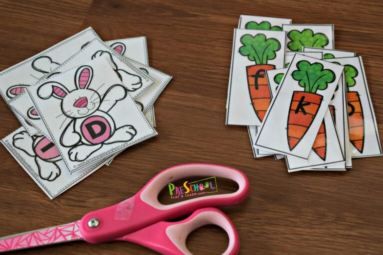 🐇 Printable Bunny Letter Matching Game & Activities for Kindergartners