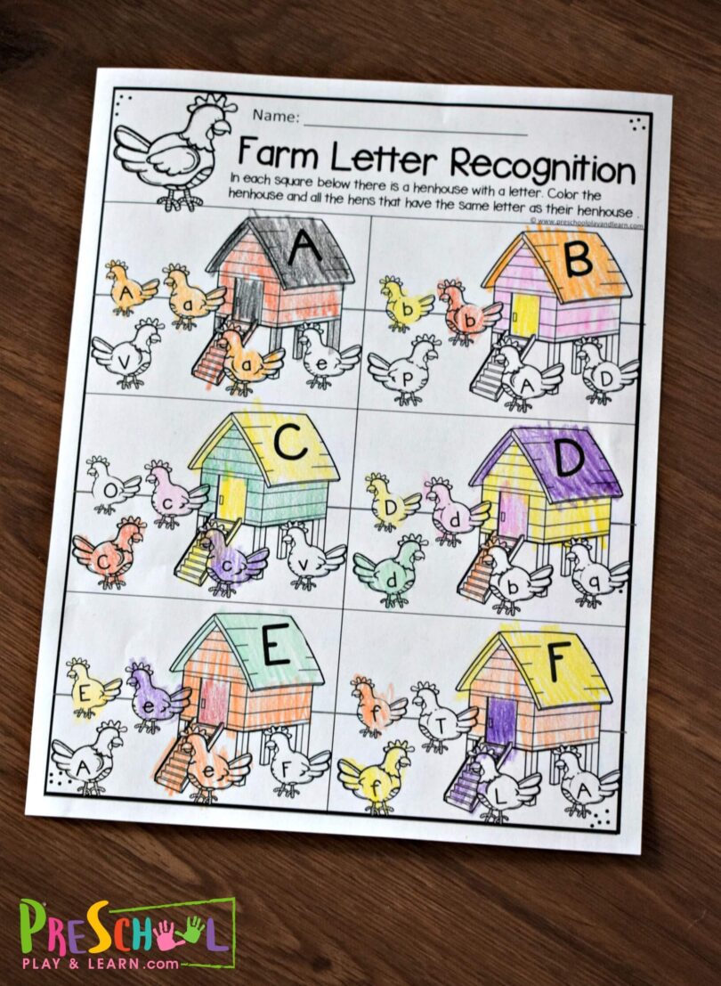 🚜 FREE Printable Farm Worksheets and Activities for Preschool