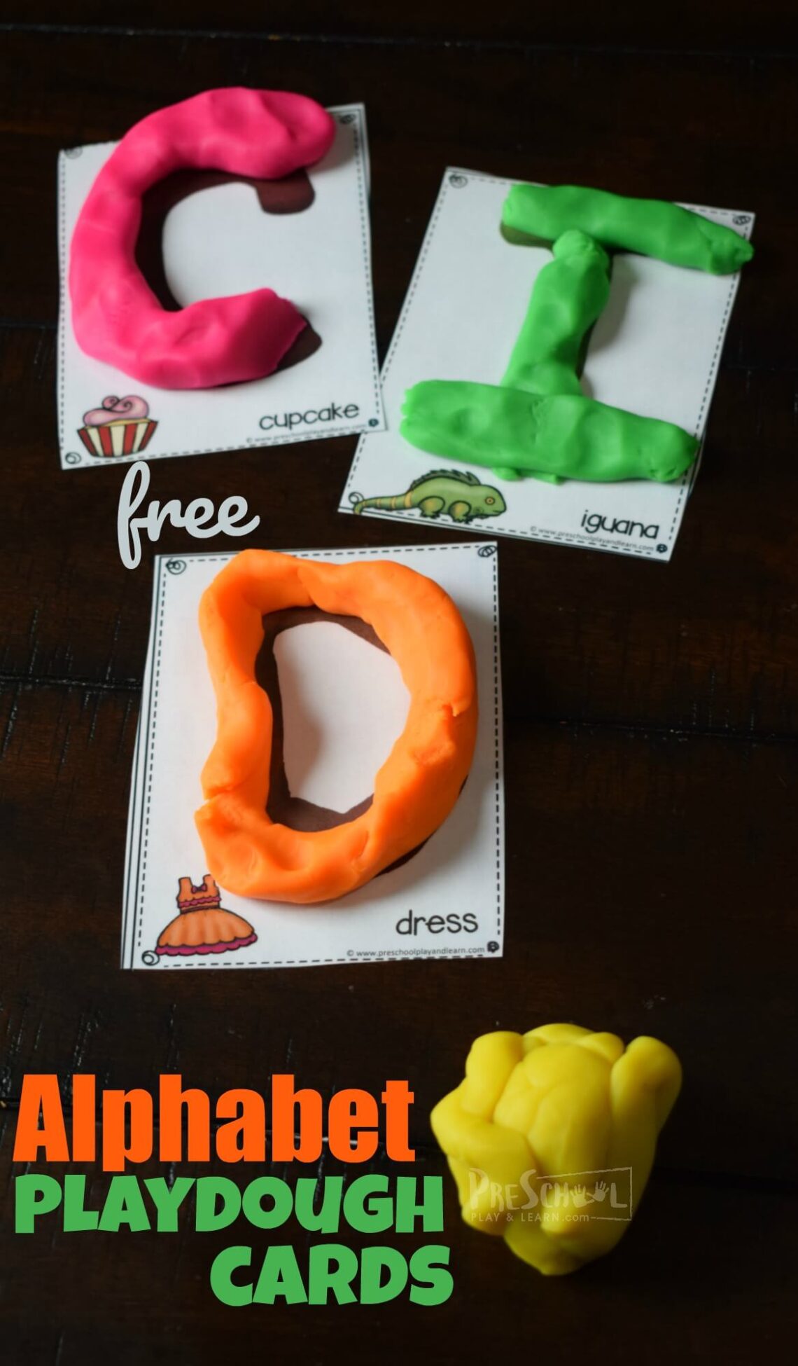 FREE Printable Alphabet Playdough Letter Mats