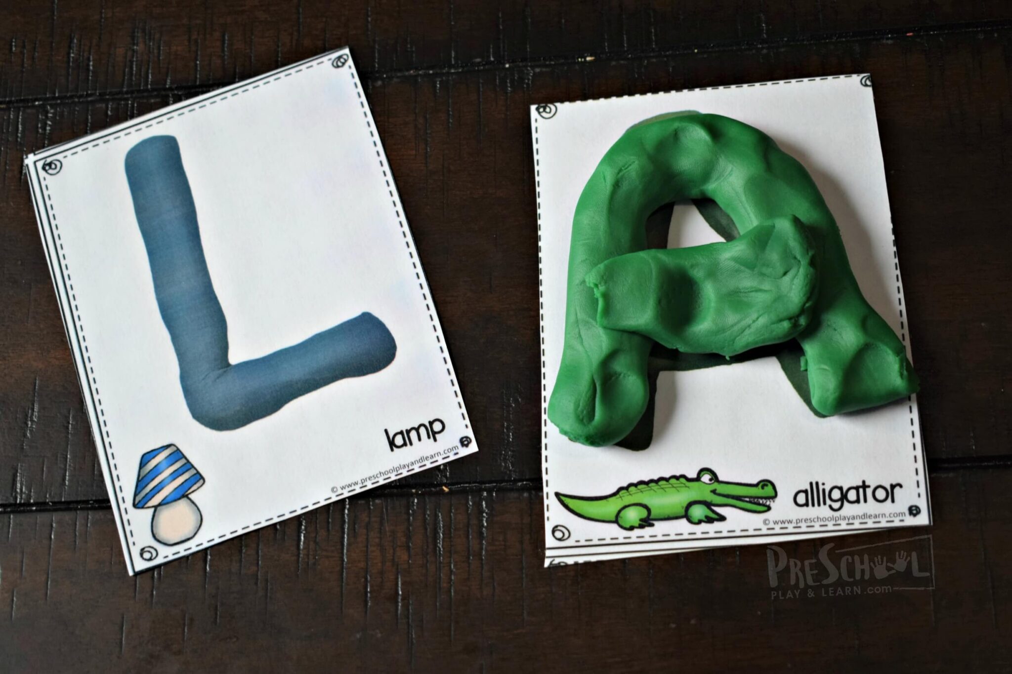 FREE Printable Alphabet Playdough Letter Mats