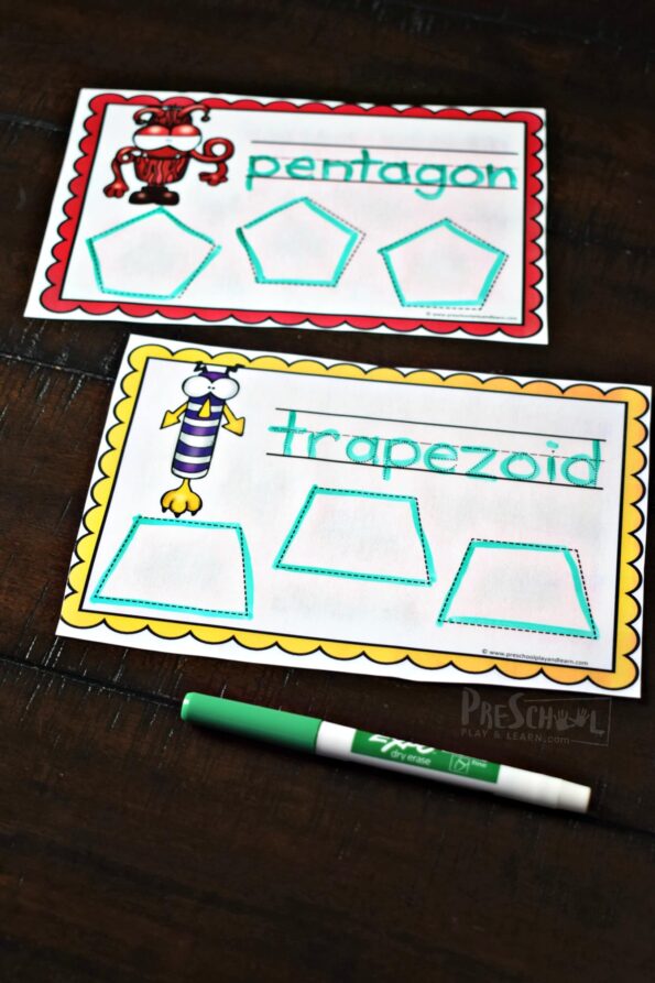 FREE Printable Monster Shape Playdough Mats Activity