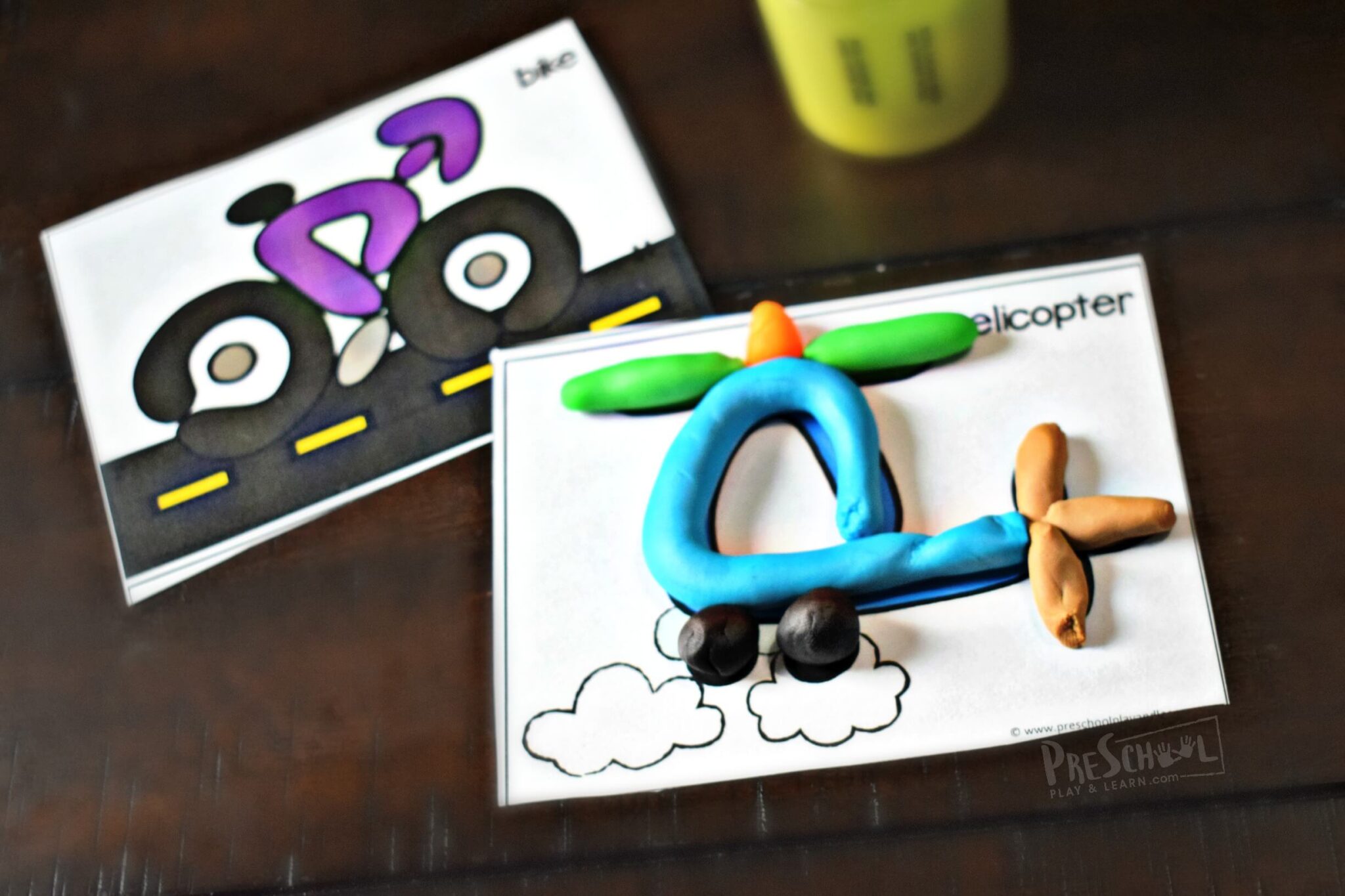 FREE Printable Transportation Playdough Mats