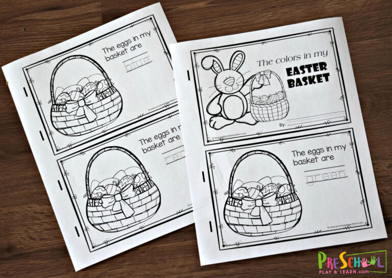 FREE Easter Printables Color Words Reader - Activity for Preschool