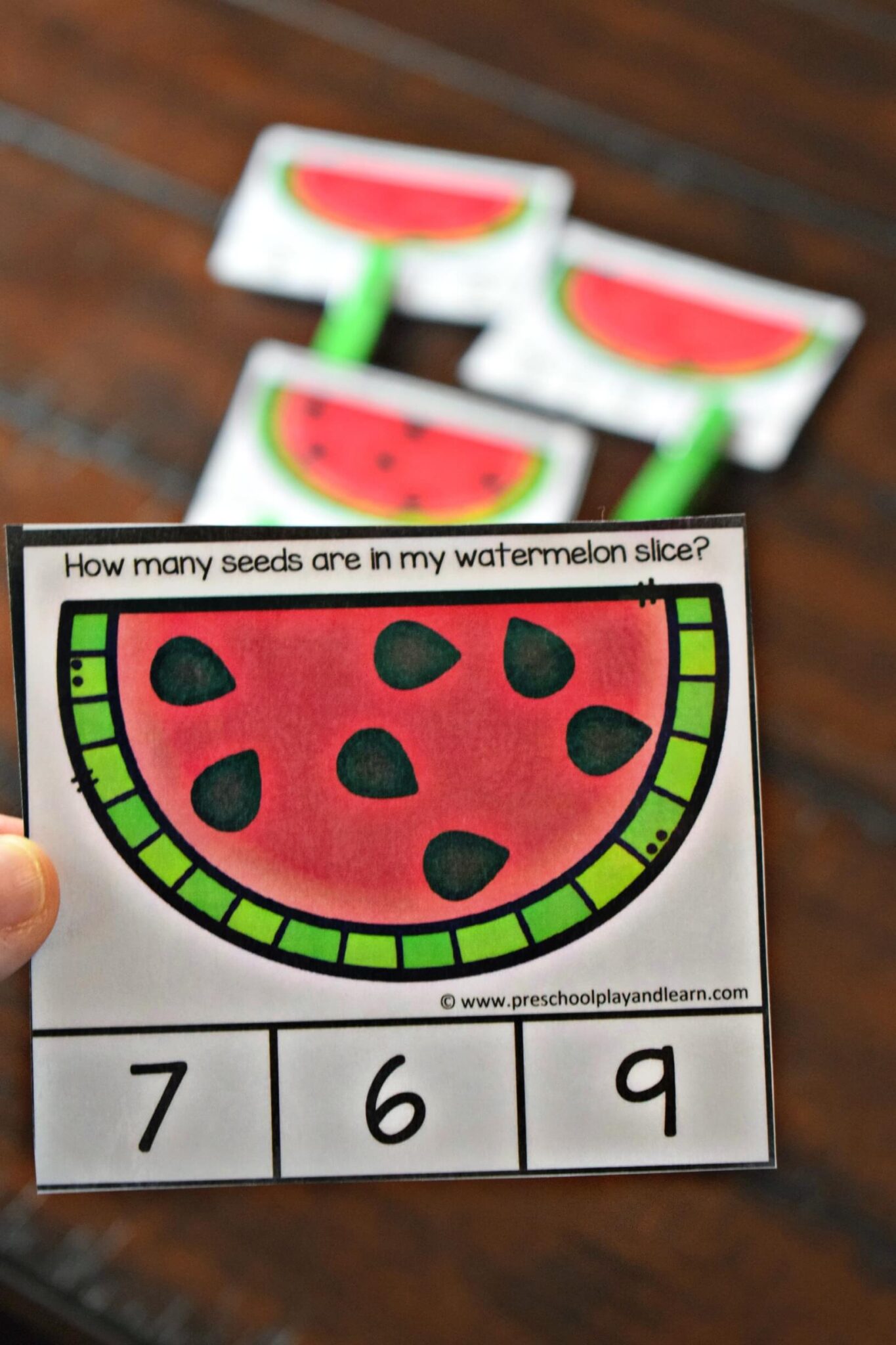 🍉 FREE Watermelon Count to 10 Clip Cards