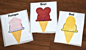 🍦 FREE Shape Ice Cream Playdough Mats Printable Activity