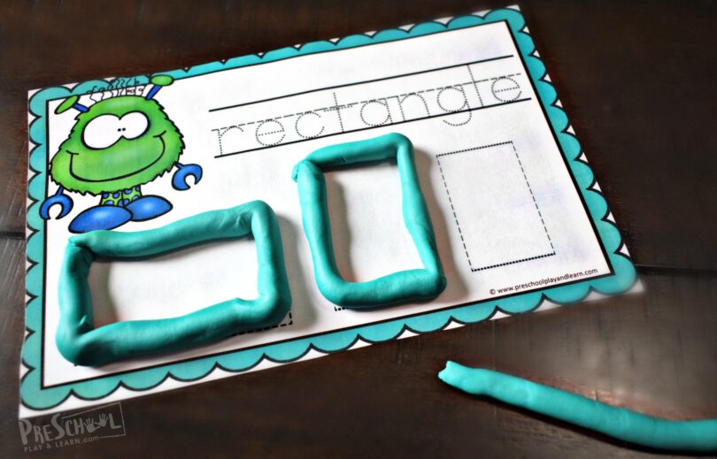 FREE Printable Monster Shape Playdough Mats Activity