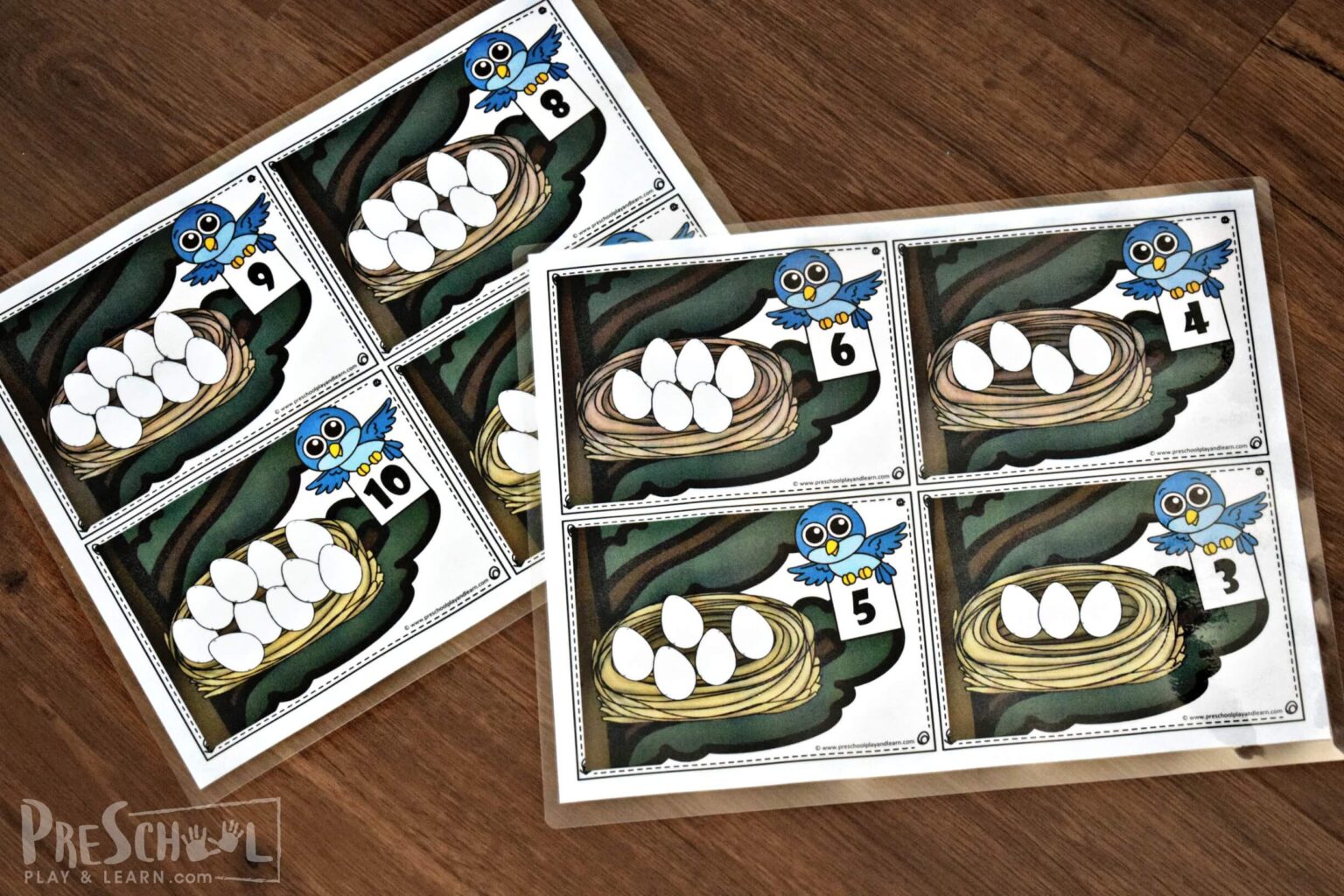 Spring Bluebird Counting Activity for Preschoolers w/ FREE Printable