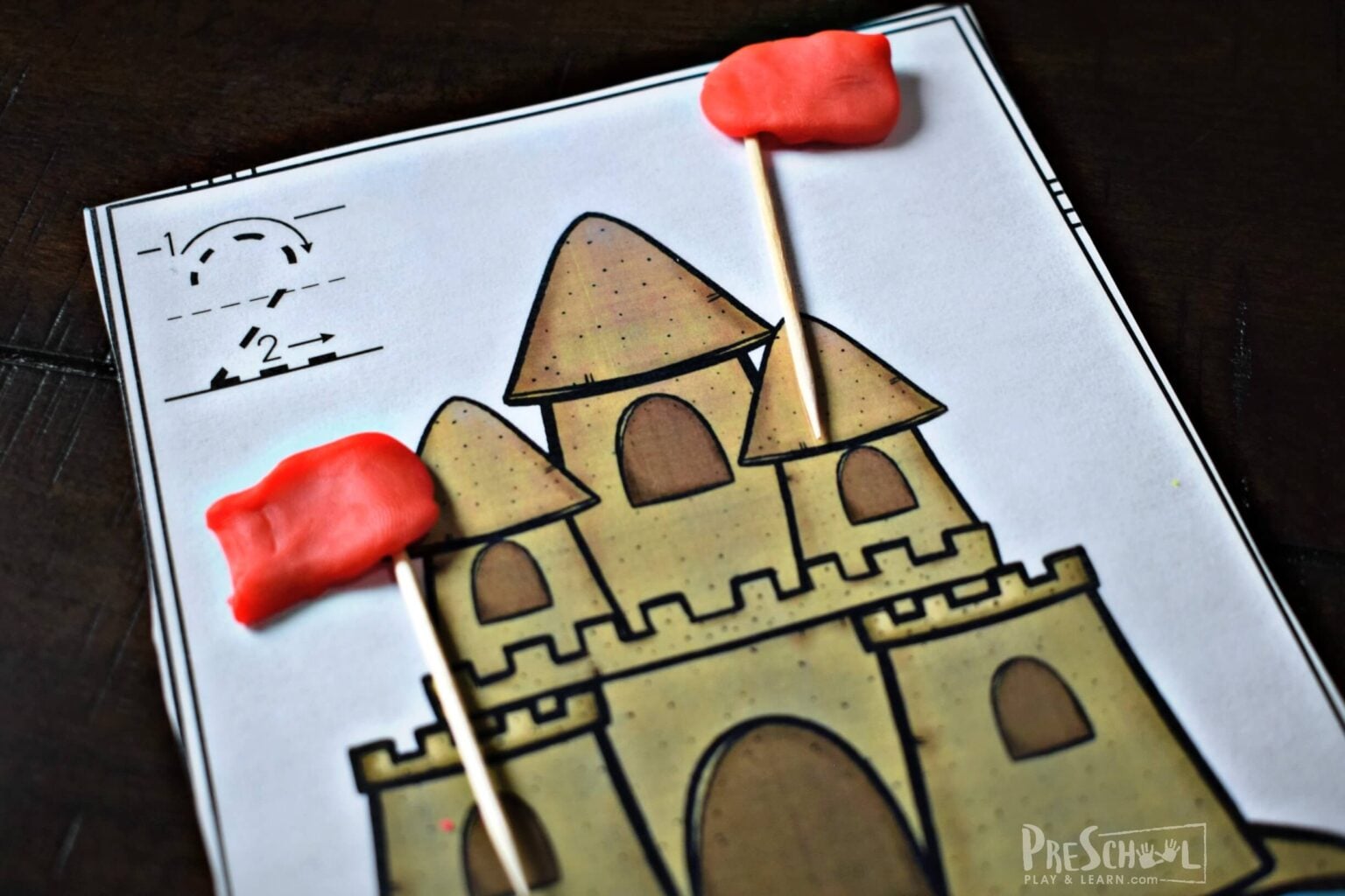 FREE Summer Count & Trace w/ Sand Castle Activities for Preschoolers