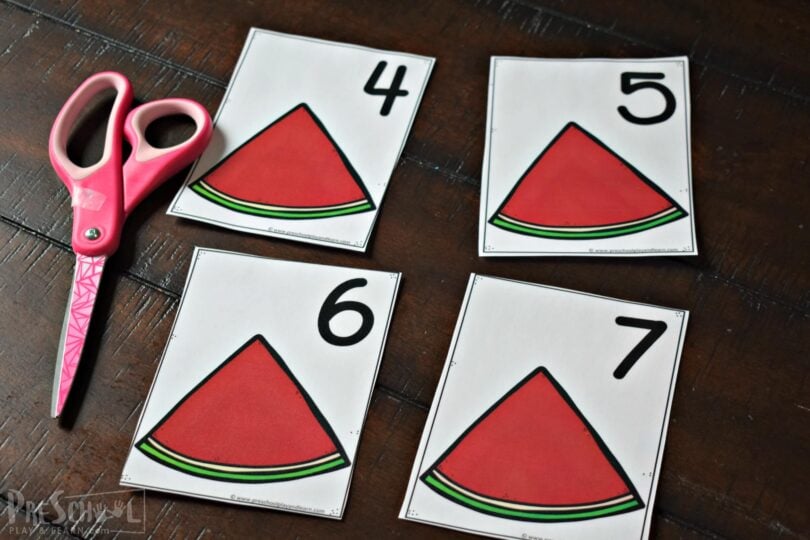 🍉 Watermelon Seed Playdough Mats - Counting Activity for Summer