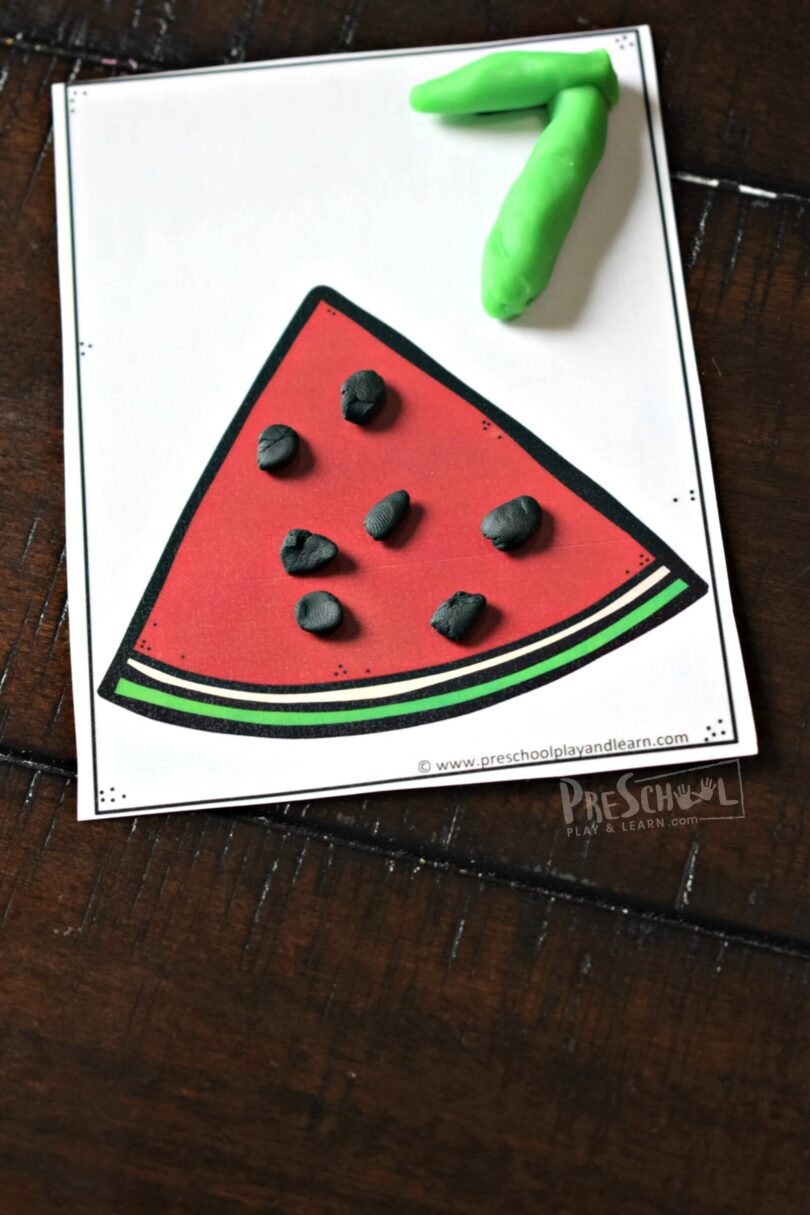 🍉 Watermelon Seed Playdough Mats - Counting Activity for Summer