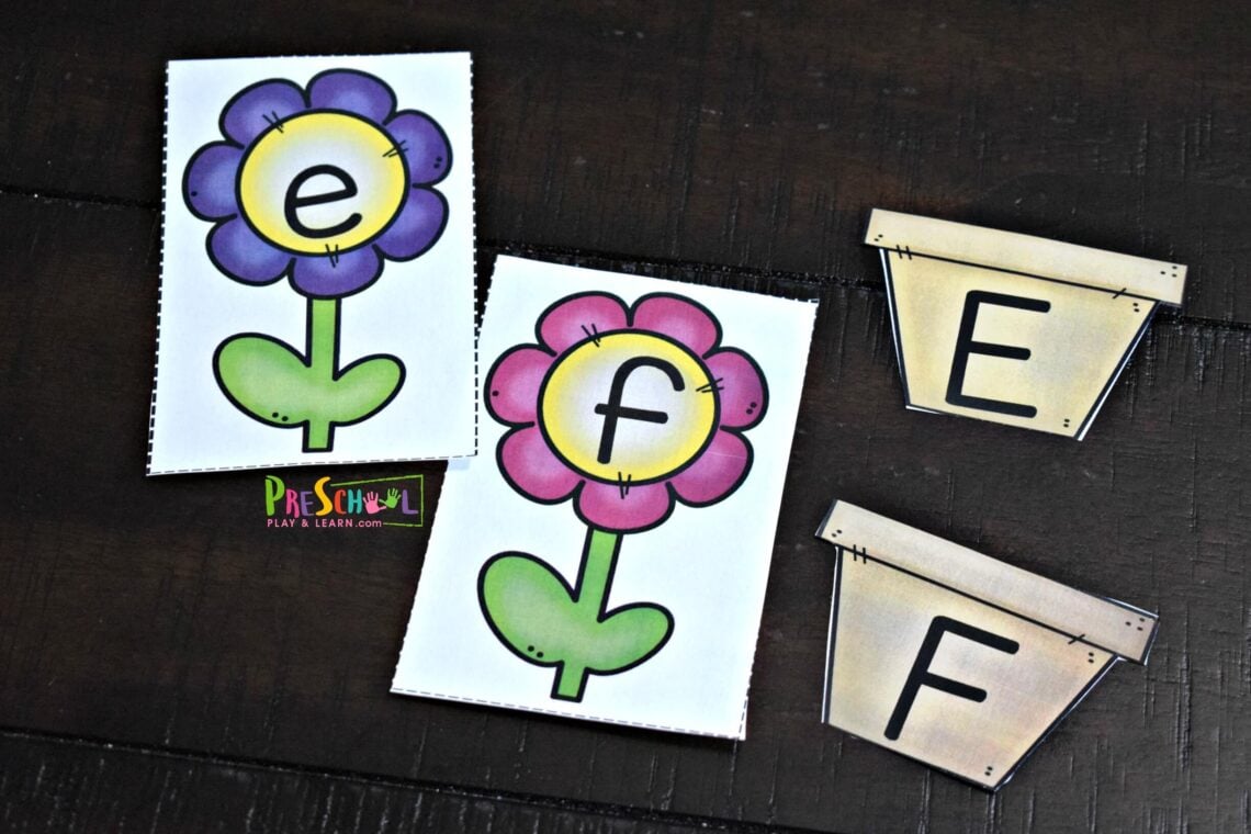 Flower Upper and Lower case Alphabet Letter Matching Printable Activity