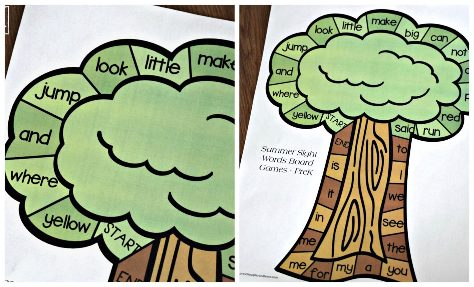 FREE Summer Preschool Sight Word Games