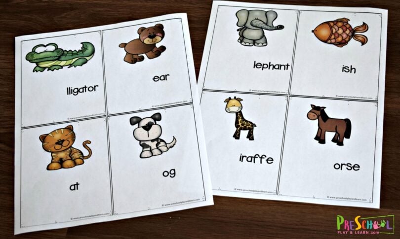 🦎🦁🐵 FREE Printable Beginning Alphabet Letter Sound Cards