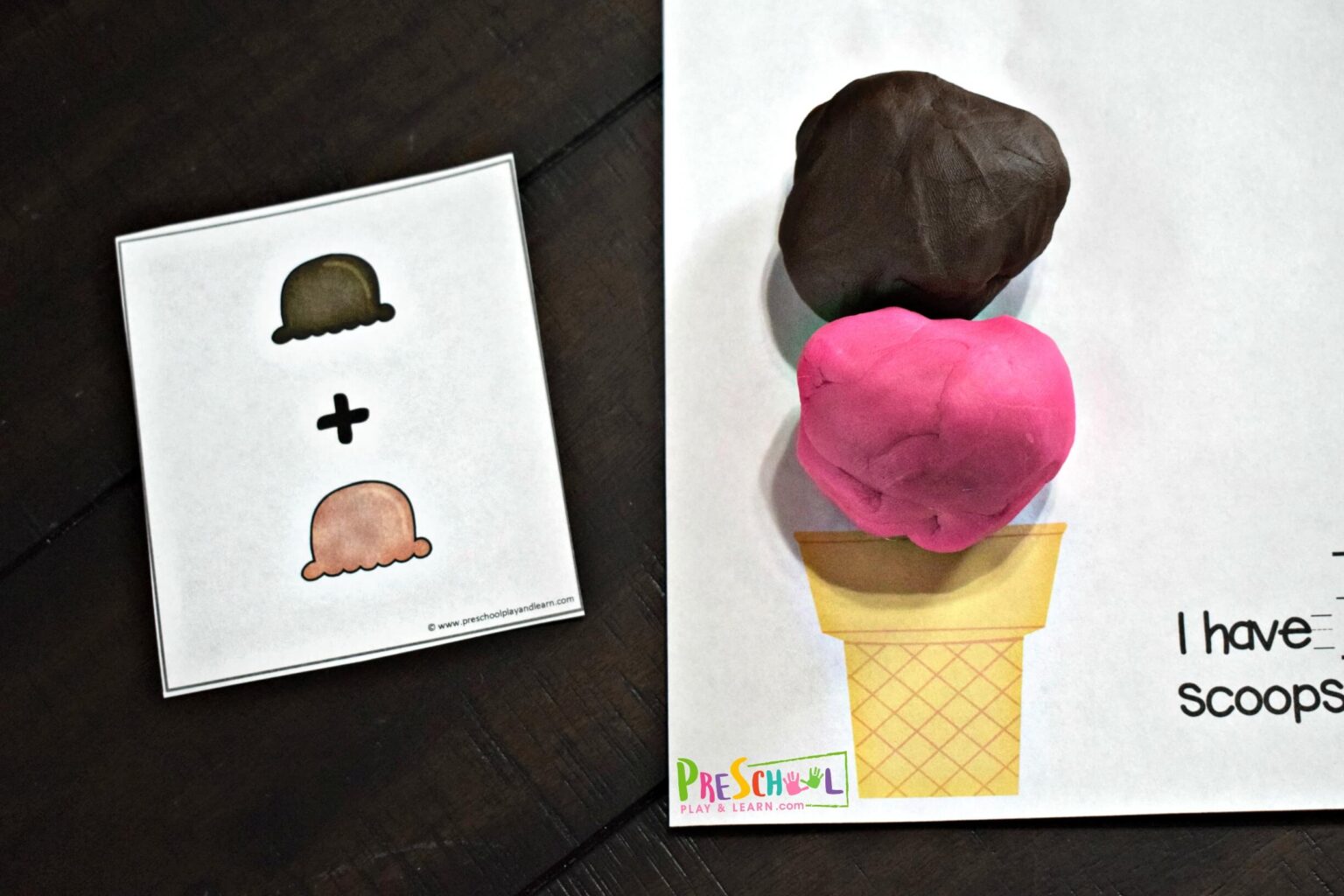 🍦 FREE Printable Summer Ice Cream Math Activity with Playdough