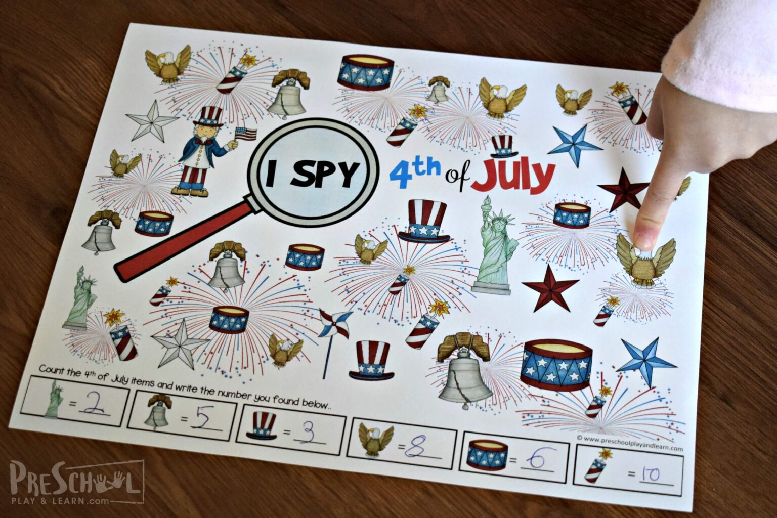 🦅 FREE 4th of July I Spy Printable Worksheets