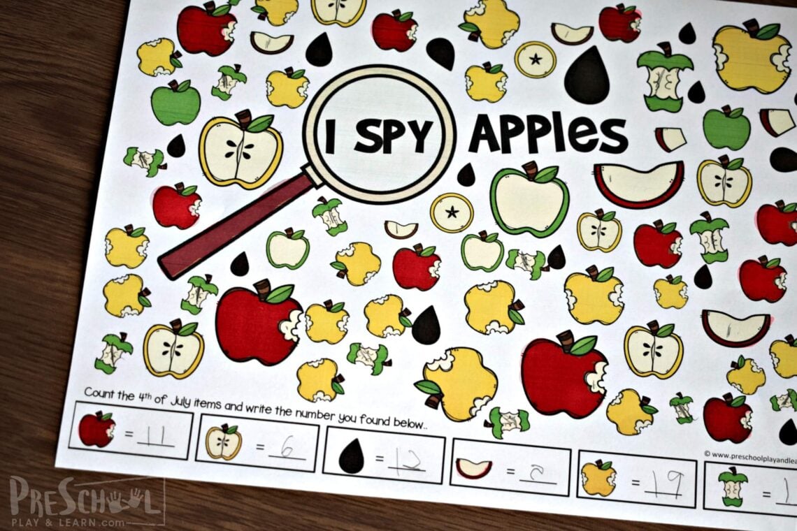 FREE Apple I Spy Preschool Game