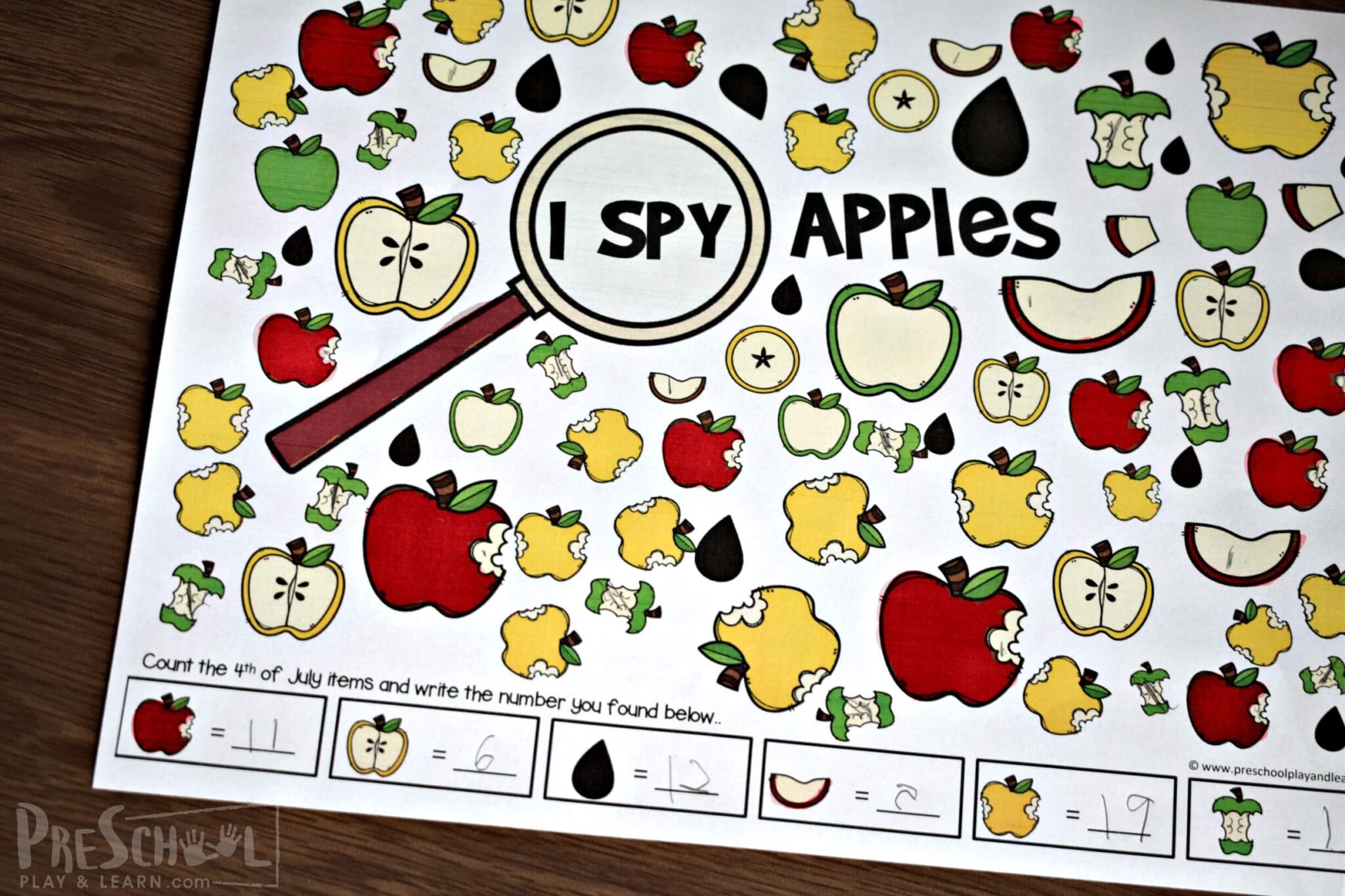 FREE Apple I Spy Preschool Game