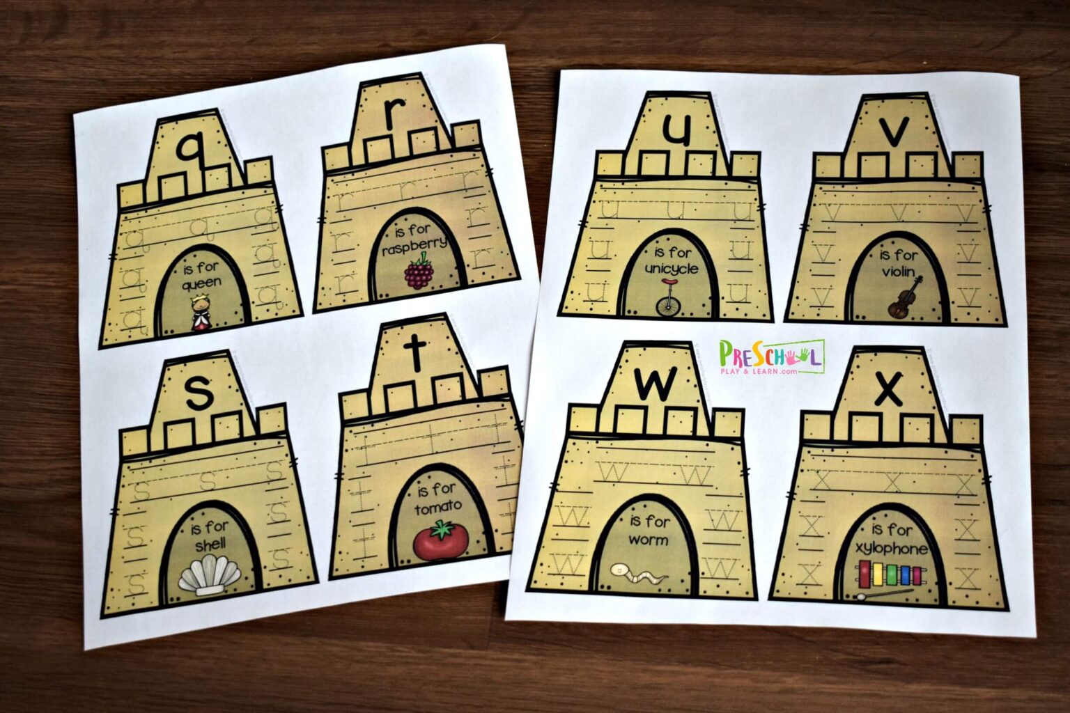 FREE Summer Sandcastle Letter Tracing Activities for Preschoolers