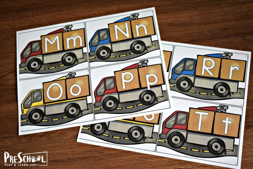 FREE Construction Tracing & Matching Upper and Lowercase Letters