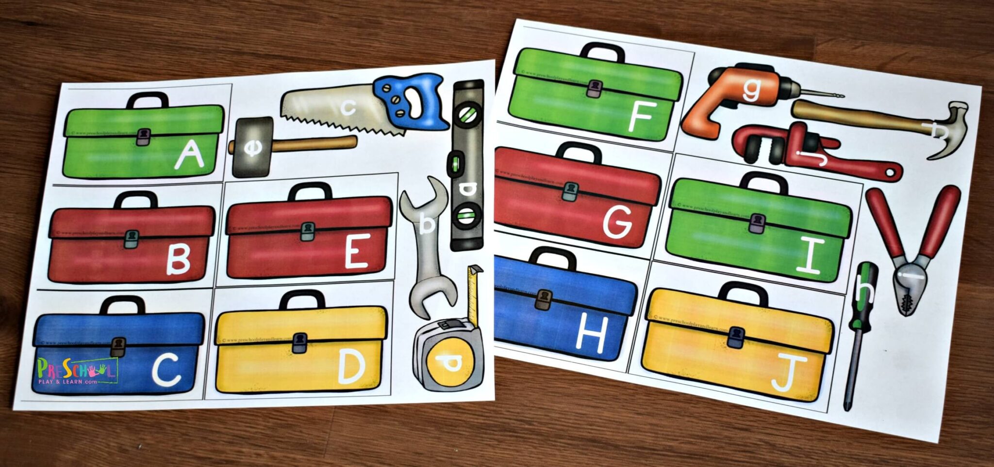 🛠 Tools Matching Upper and Lowercase Letters Activity