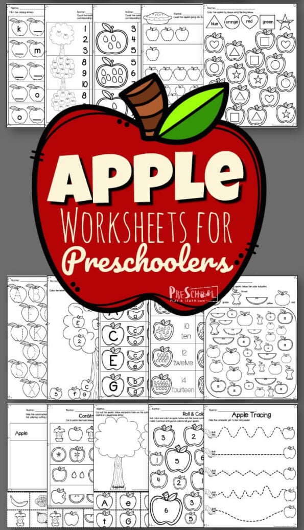 FREE Printable Apple Worksheets for Preschool and Kindergarten
