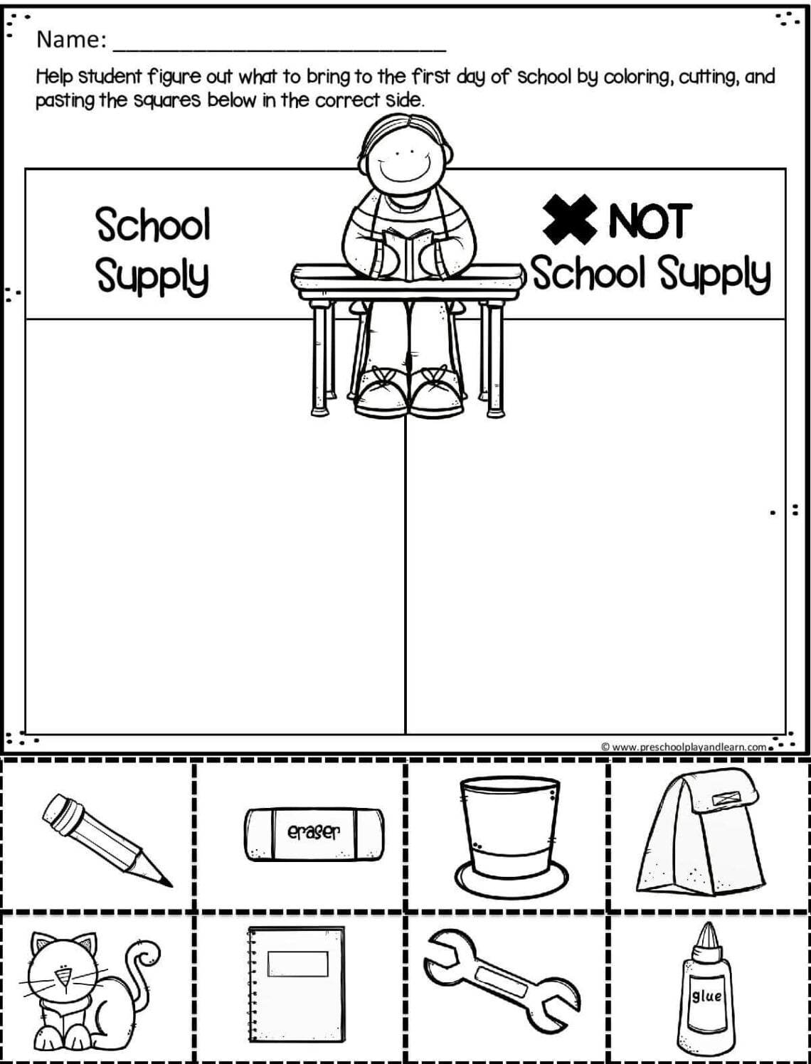 FREE Printable Back to School Pre-K Worksheets