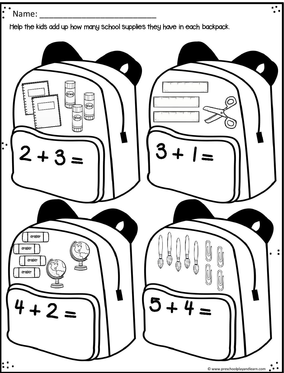 FREE Back to School Worksheets