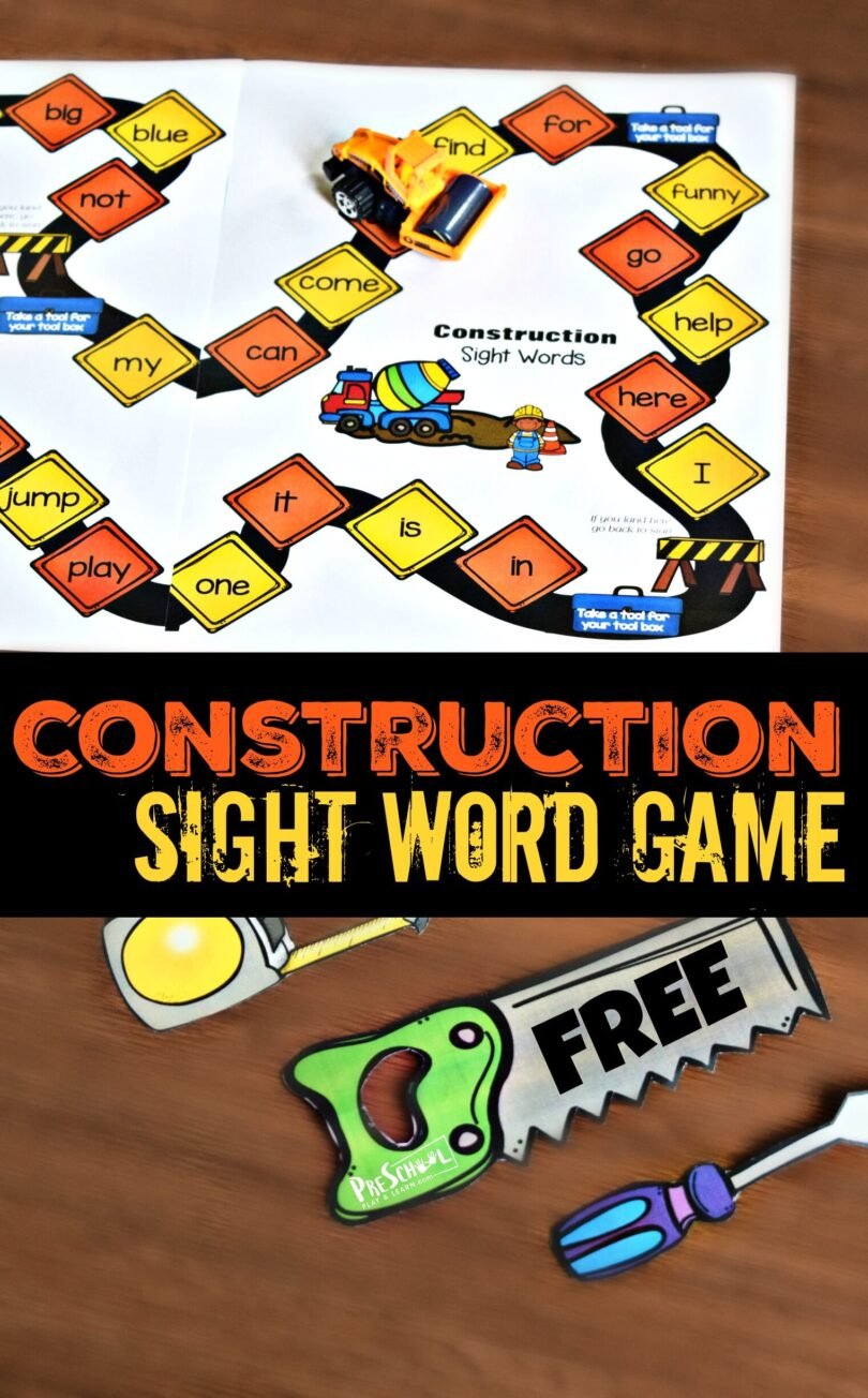 🚧 FREE Preschool Construction Theme Printable Worksheets