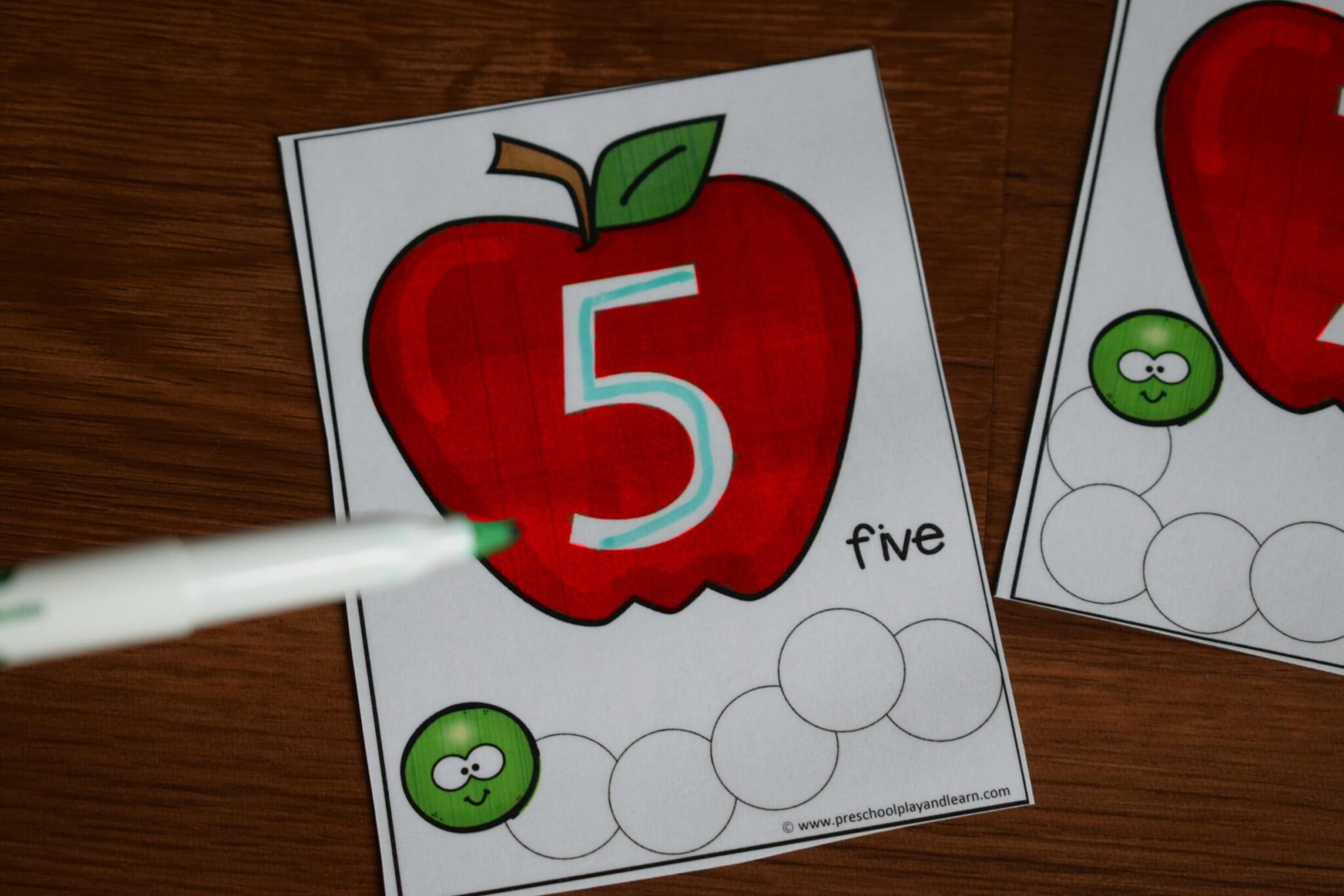 FREE Count to 10 Apple Playdough Mats