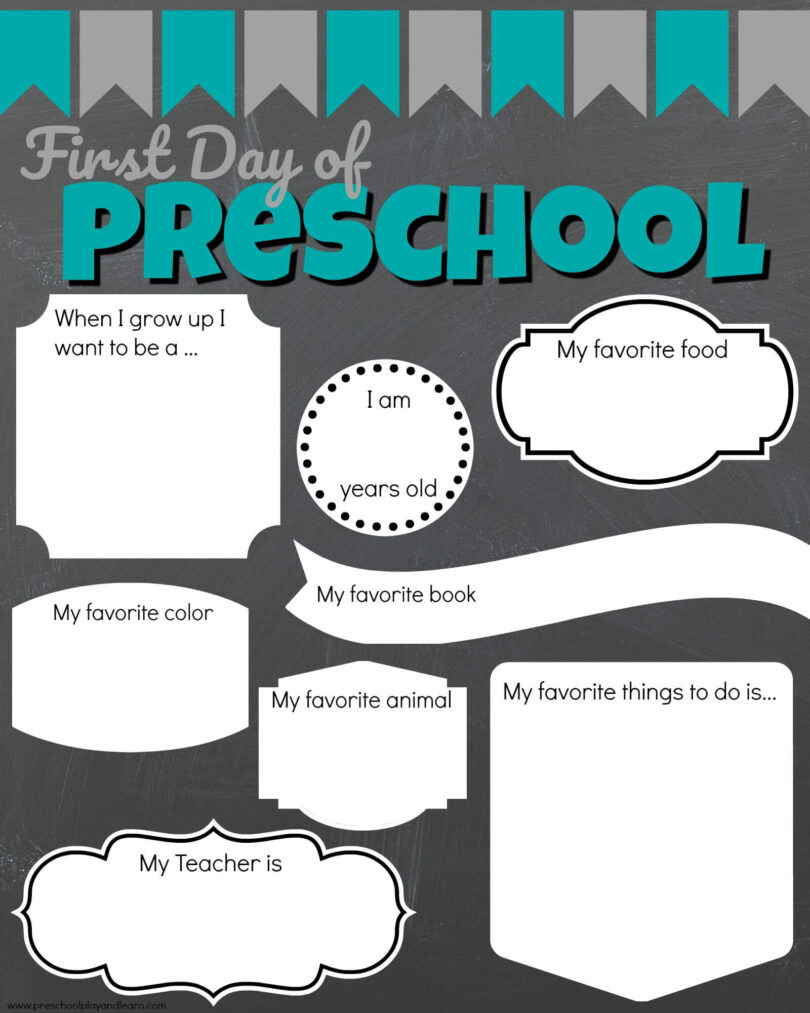 FREE Printable First Day of Preschool Signs