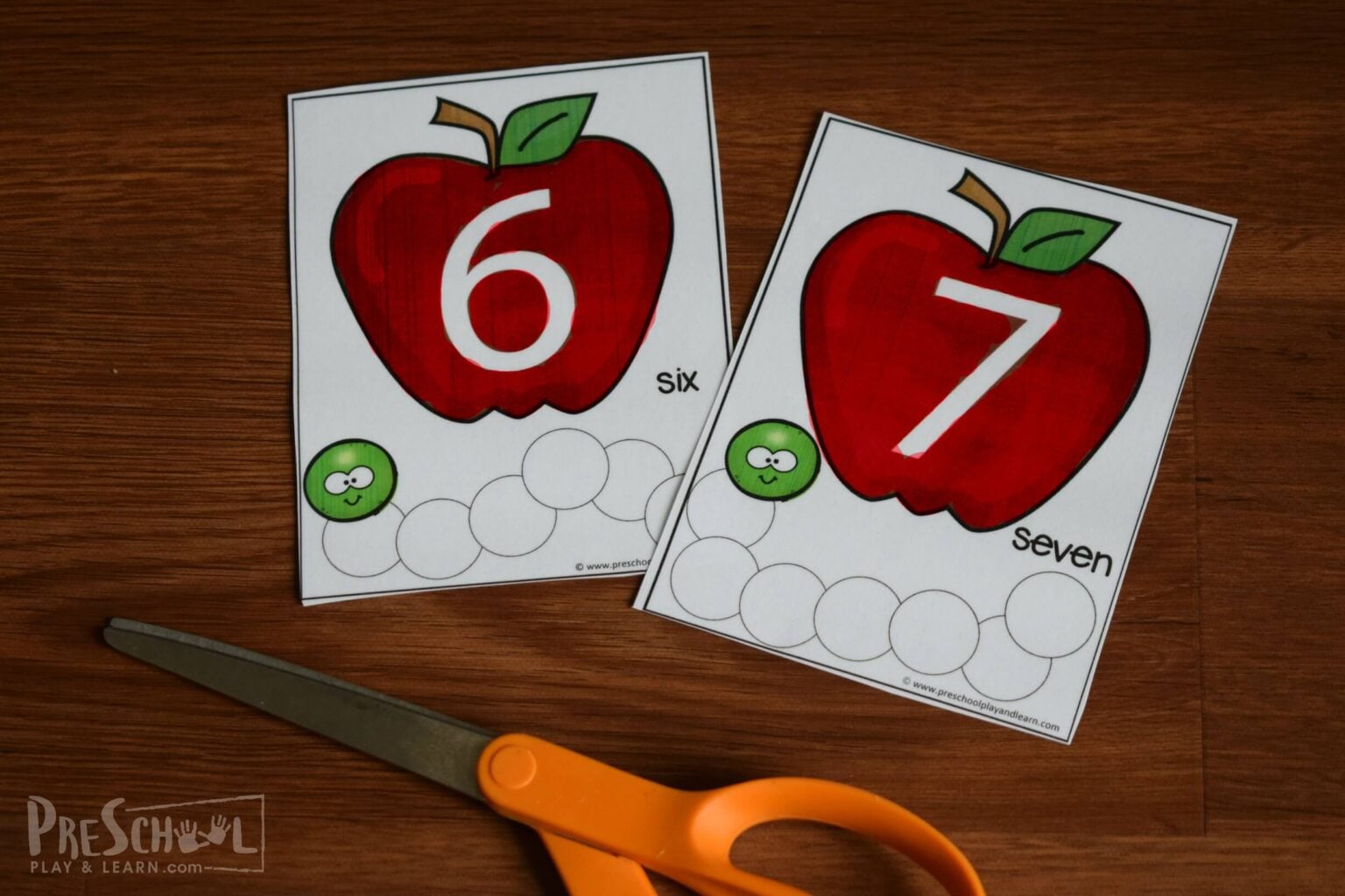 🍎 Count to 10 Apple Playdough Mats FREE Printable Activity