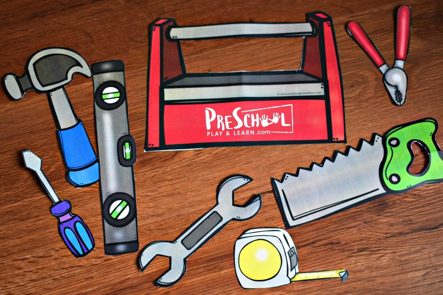 🔧 FREE Printable Construction Pre-K Sight Word Game