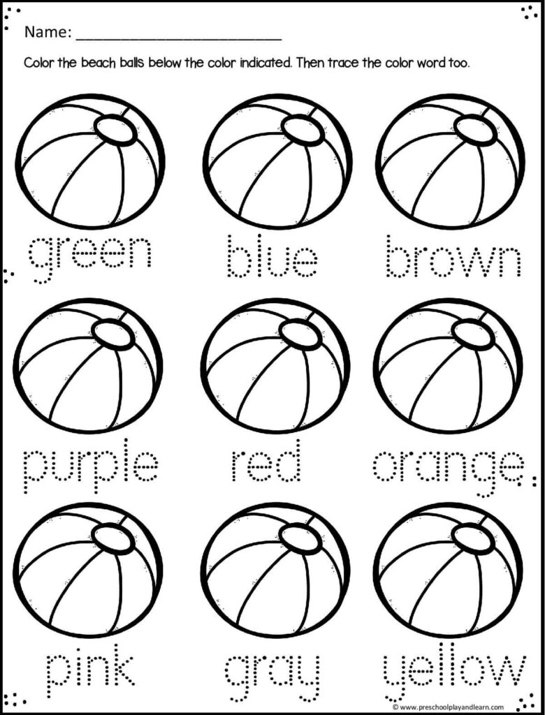 😎 FREE Summer Worksheets for Preschool