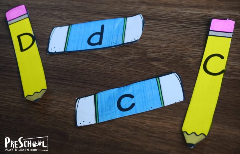 FREE Printable Back to School ABC Letter Matching Games