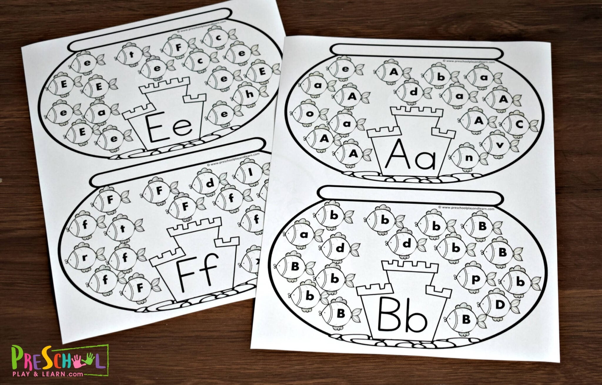 🐟 Find the Letter - FREE Printable Alphabet Fish Worksheets