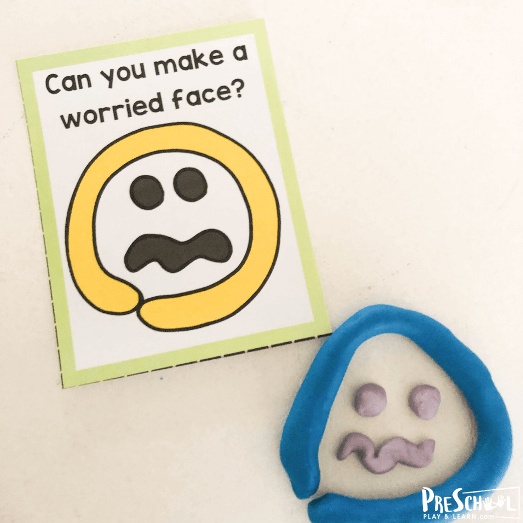 😊😭😡😱 FREE Printable Emotions for Kids Playdough Mats